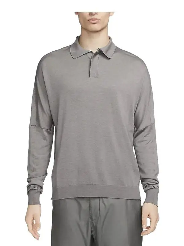 Nike Esc Long Sleeve Knit Polo - Grey