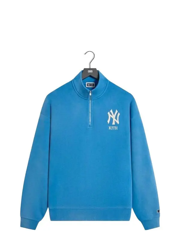 Kith For The New York Yankees Vintage Nelson Quarter Zip - Skylight