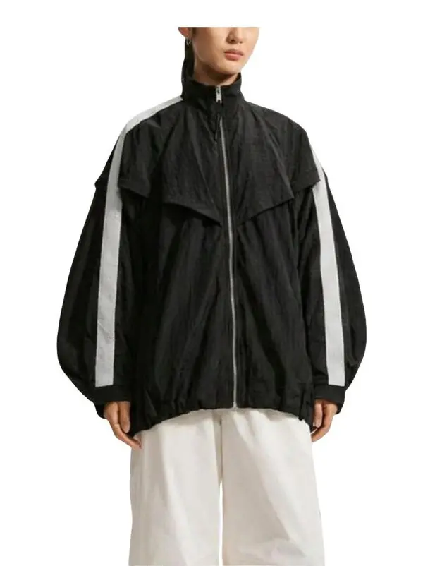 Nike Wide Lantern Cut Track Jacket Asia Sizing 'black Sail - Black/sail
