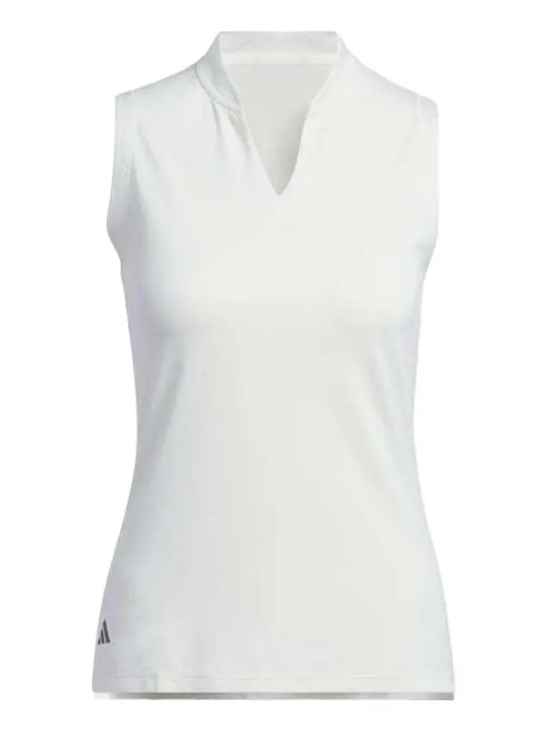 Adidas Ultimate365 Textured Sleeveless Polo Shirt Asia Sizing 'beige - Ivory