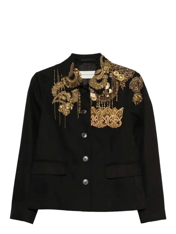 Dries Van Noten Bettsy Emb 4444 W. W. Jacket - Black