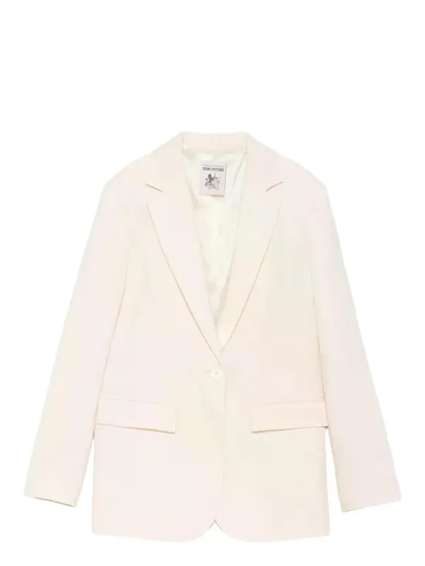 SEMICOUTURE Single-breasted Notched-lapel Blazer - Neutrals