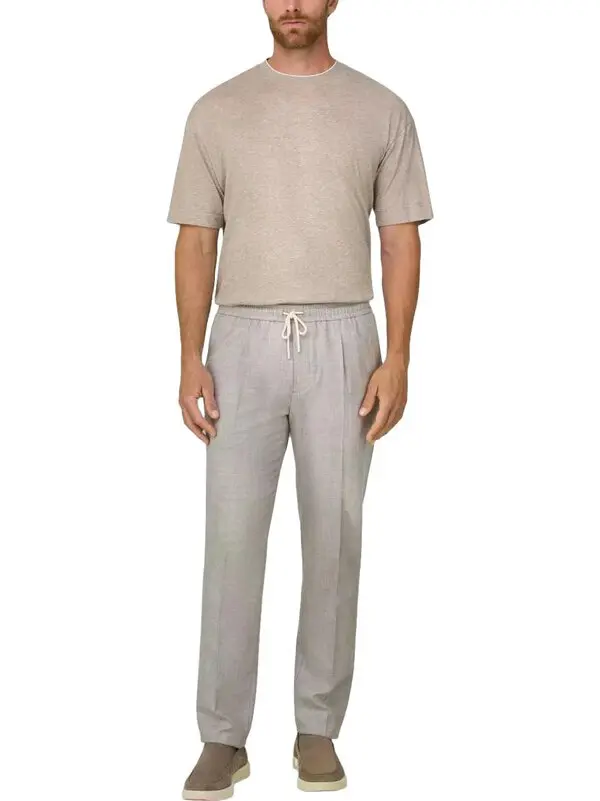 Boggi Milano T-shirt In Cotton Jersey Mélange - Neutrals