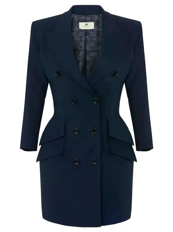 Elisabetta Franchi Coat Dress In Lightweight Crêpe Fabric - Blue