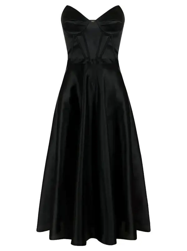 Elisabetta Franchi Dress In Gazar Fabric - Black