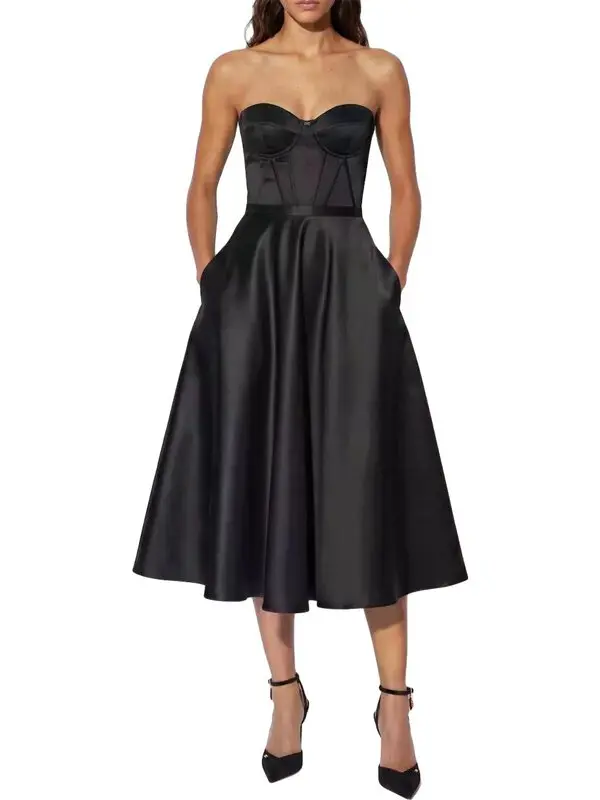 Elisabetta Franchi Dress In Gazar Fabric - Black