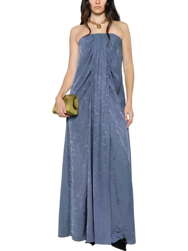 JOSEPH Mia Leo-jacquard Strapless Maxi Dress - Blue