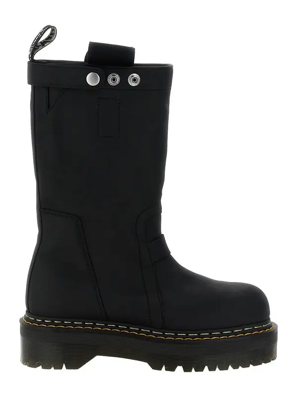 Rick Owens Quad Sole Pull On' Dr. Martens X Rickowens Boots - Black