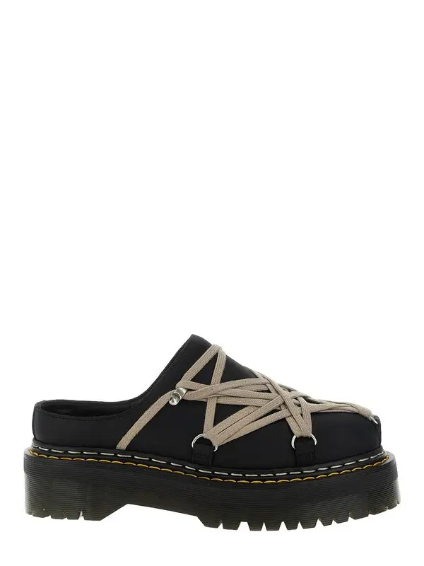 Rick Owens Quadsolemegalace' Mules Dr. Martens X Rickowens - Black