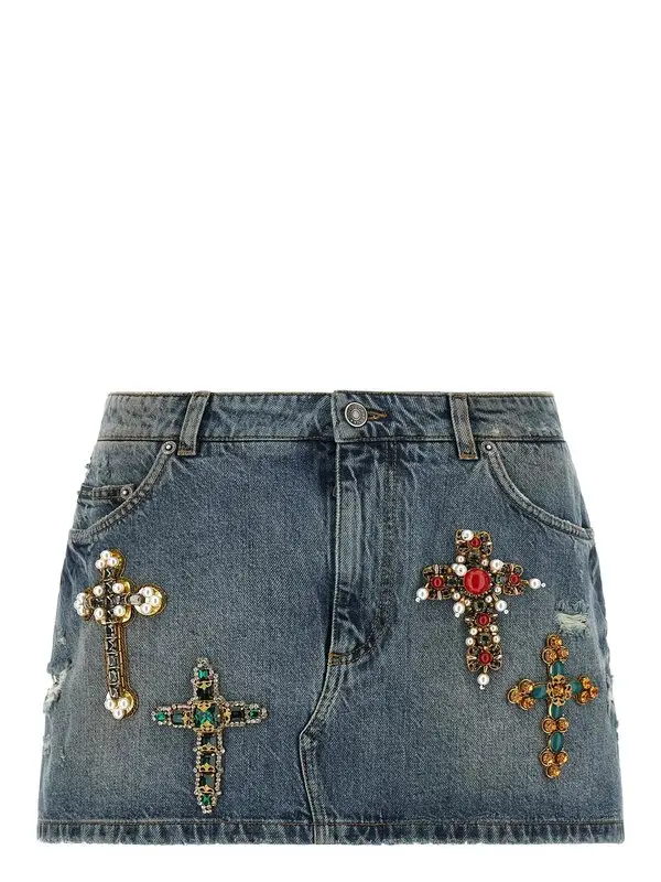 Dolce & Gabbana Embroidery Skirt - Blue