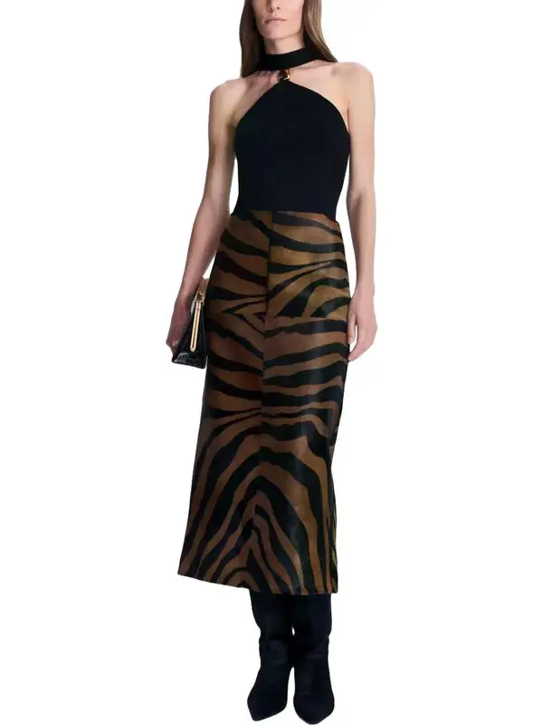 Simkhai Renlen Ribbed-knit Halter Top - Black
