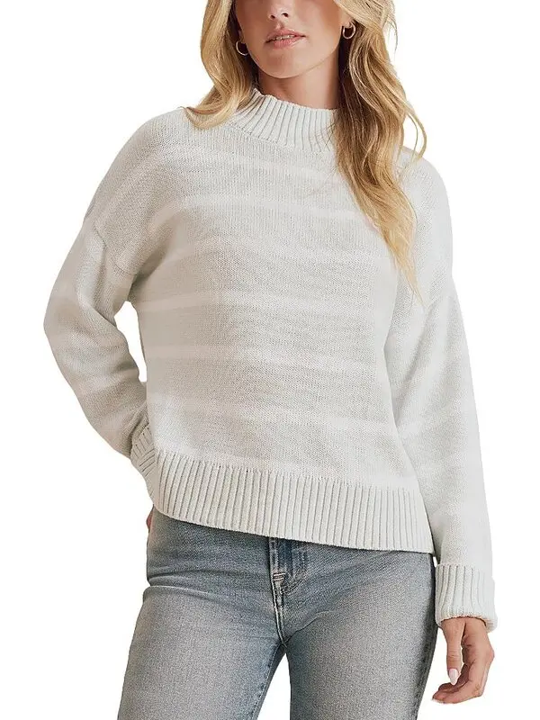 Splendid Nora Stripe Turtleneck Sweater - Alpine/shell