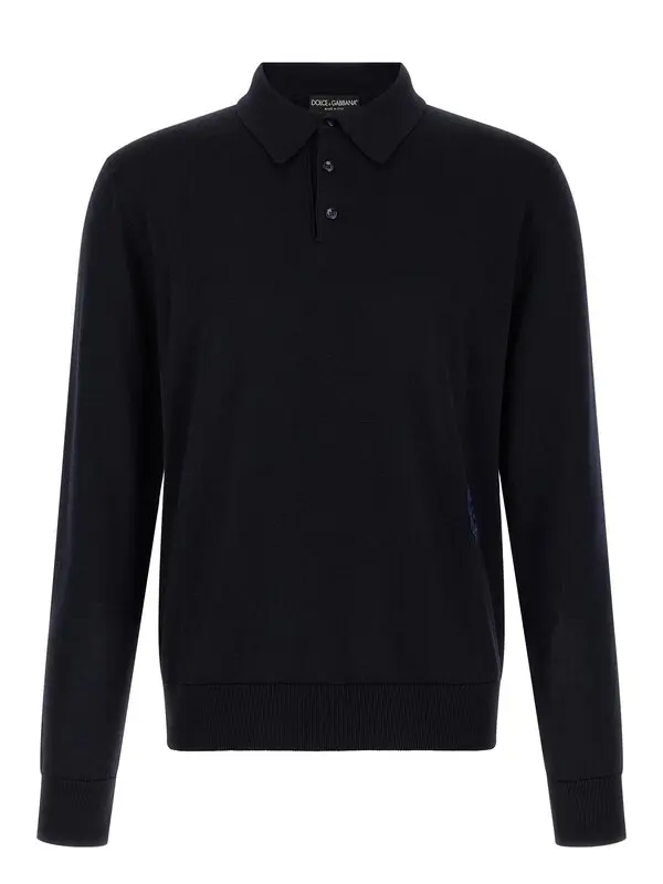 Dolce & Gabbana Virgin Wool Polo Shirt - Blue