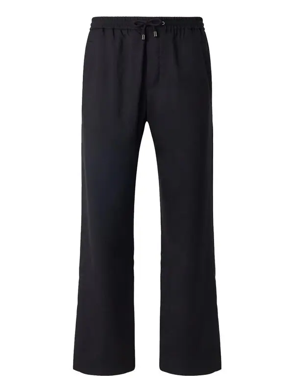 GOD'S TRUE CASHMERE Straight-leg Cashmere-twill Drawstring Trousers - Black