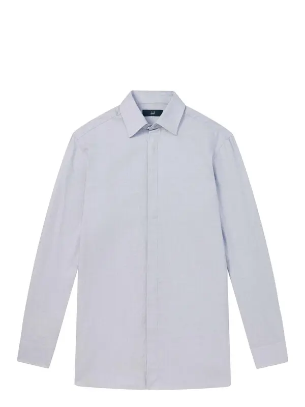 Dunhill Cotton And Cashmere-blend Shirt - Light Blue