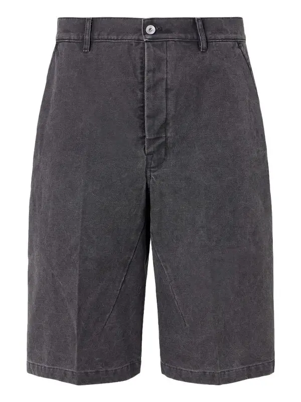 Rick Owens Work Straight-leg Cotton-canvas Shorts - Gray