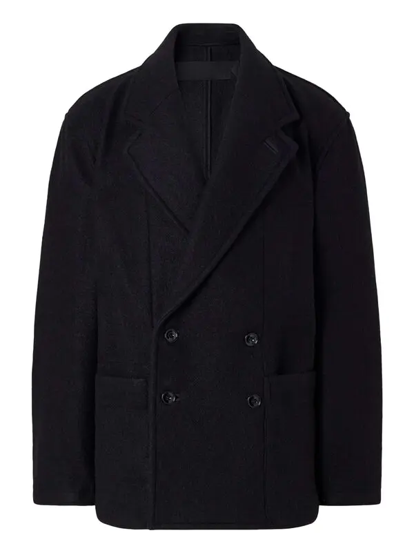 LEMAIRE Double-breasted Wool And Alpaca-blend Felt Coat - Black