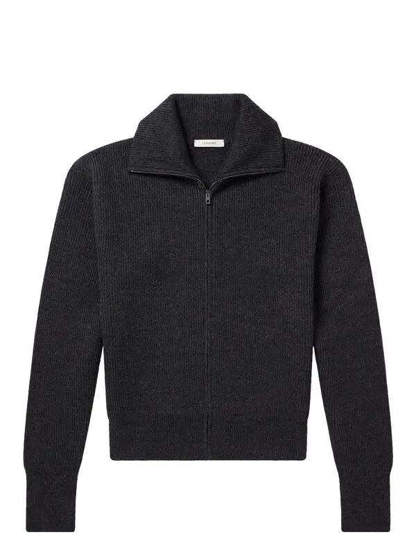 LEMAIRE Wool Zip-up Cardigan - Gray