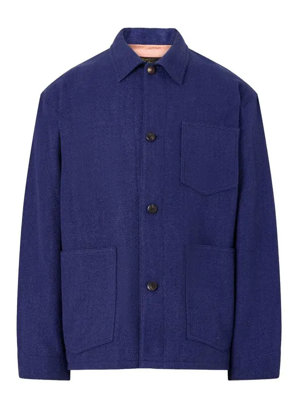 Visvim Baker Textured Wool And Linen-blend Jacket - Blue