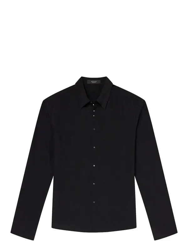 Gucci Cropped Silk-crepe Shirt - Black