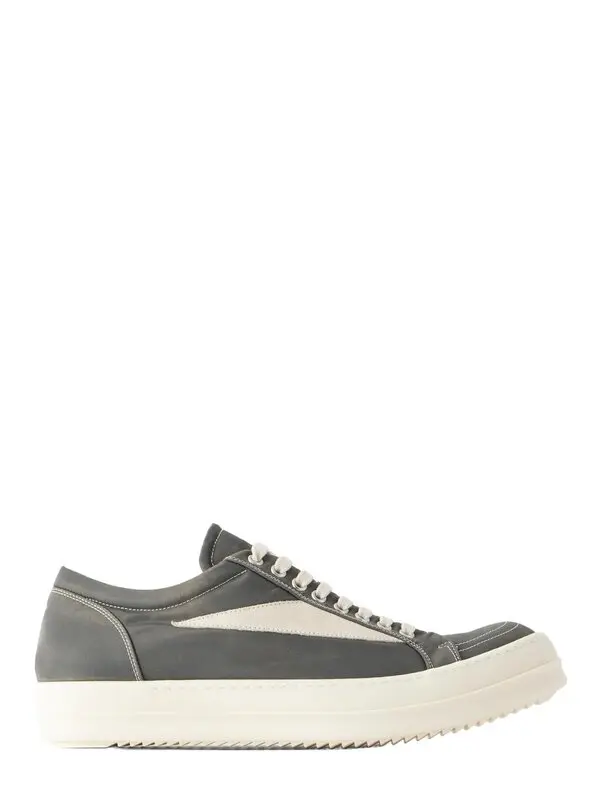 Rick Owens Vintage Suede-trimmed Denim Sneakers - Gray