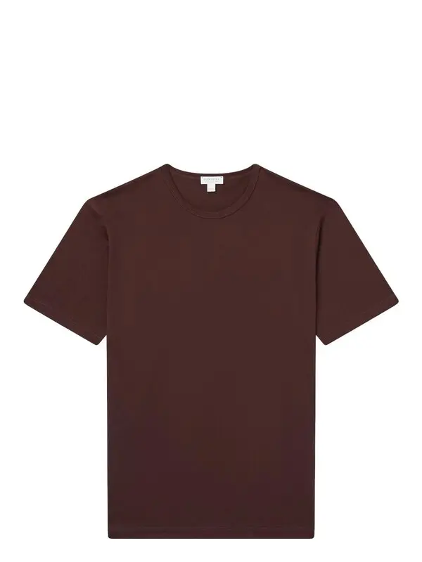 Sunspel Cotton-jersey T-shirt - Brown
