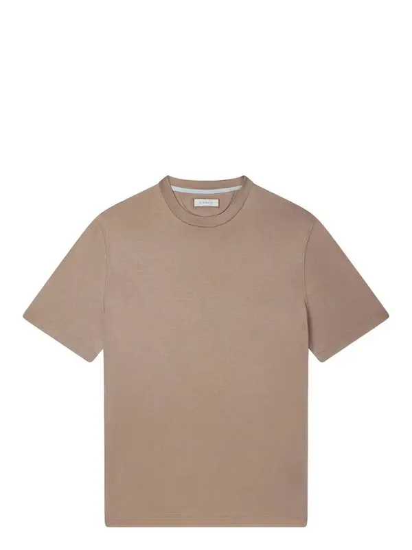 Canali Cotton-jersey T-shirt - Brown