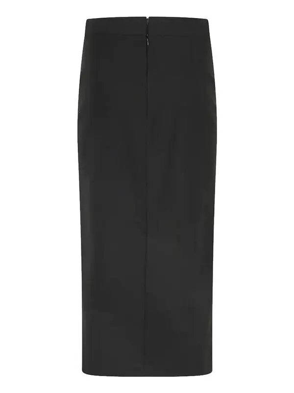 Emporio Armani Button-embellished Ruched Midi Skirt - Black
