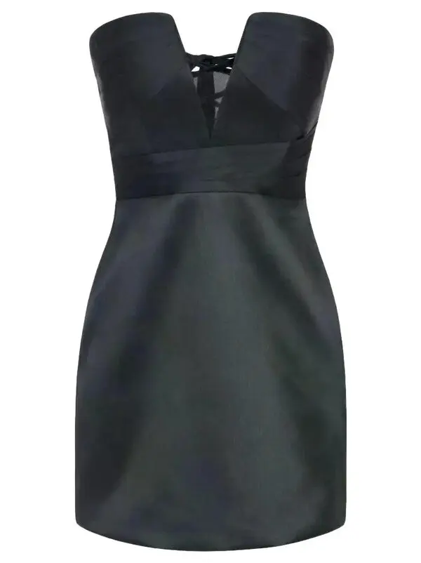 Elisabetta Franchi Mini Dress In Gazar Fabric - Black