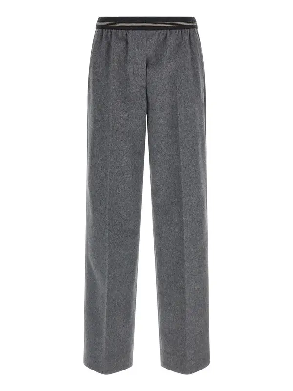 Miu Miu Velour Wool Pants - Gray