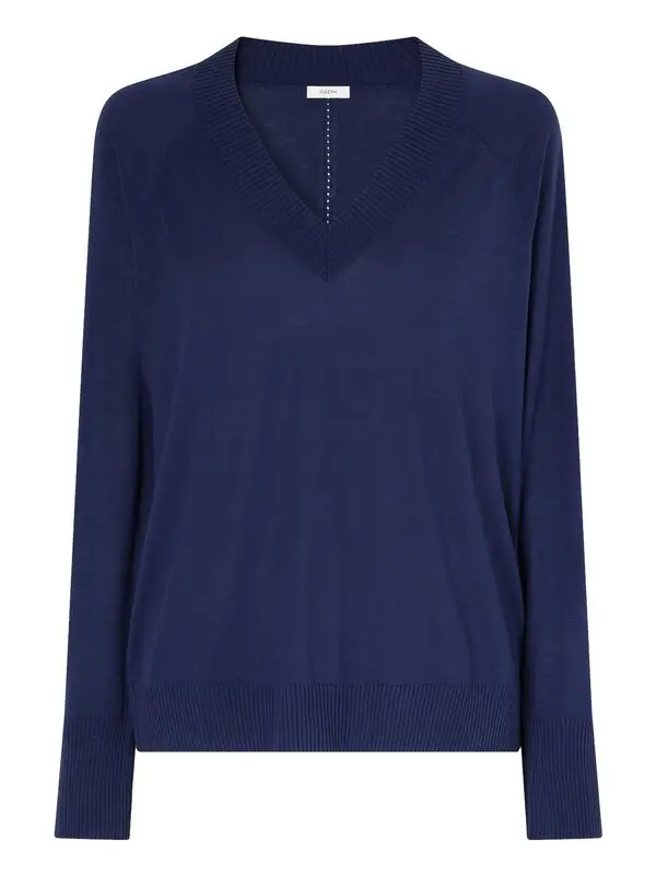 JOSEPH Gallow Silk Sweater - Blue