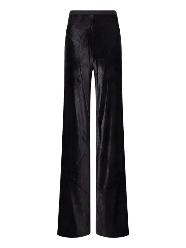 Rick Owens Velvet Wide-leg Pants - Black