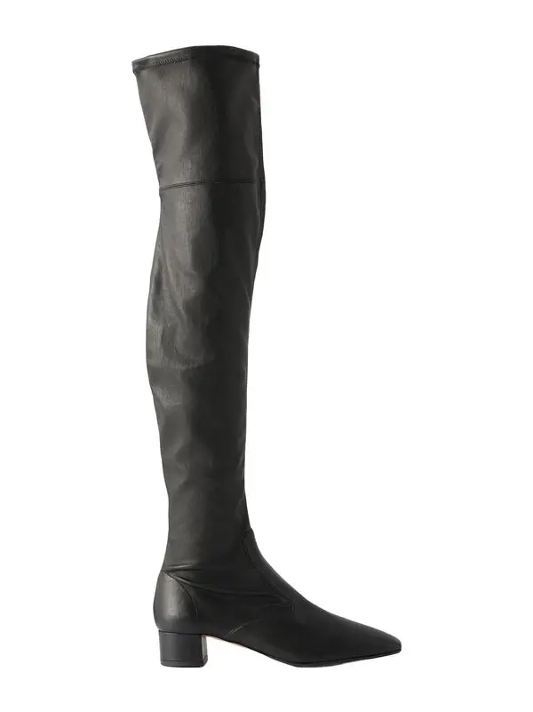 AQUAZZURA Remi 35 Leather Over-the-knee Boots - Black