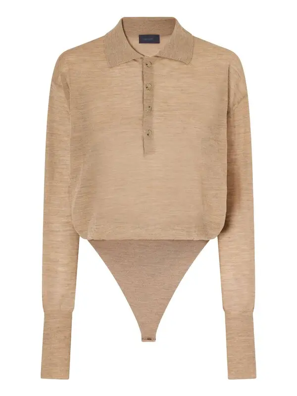 HAIKURE Millie Stretch-knit Jersey Bodysuit - Camel