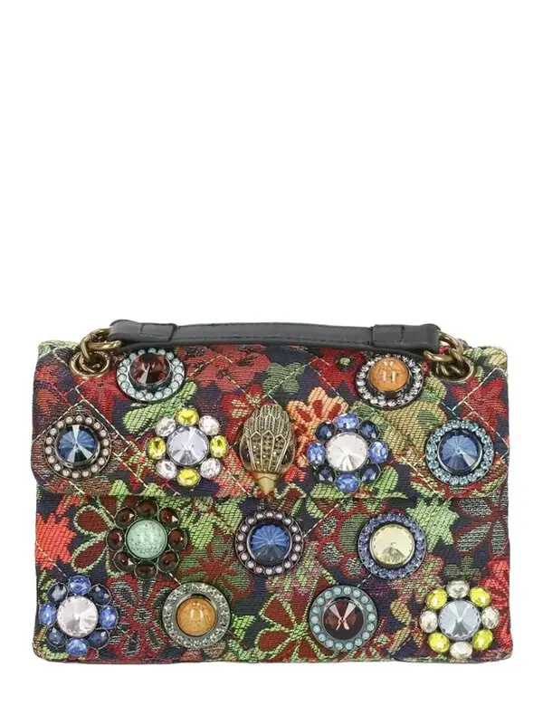Kurt Geiger Kensington Crystal-embellished Floral Shoulder Bag - Blue