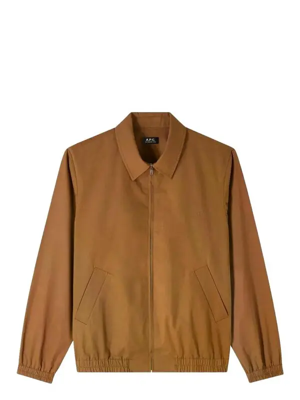 A.p.c. Gilbert Logo-embroidered Zip-up Jacket - Brown