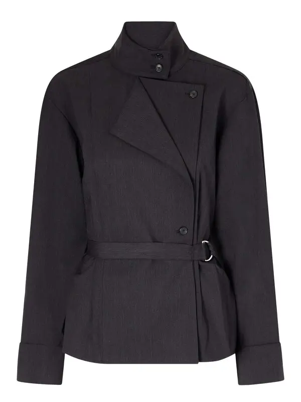 TWP The Last Chapter Belted Wool-blend Twill Jacket - Charcoal