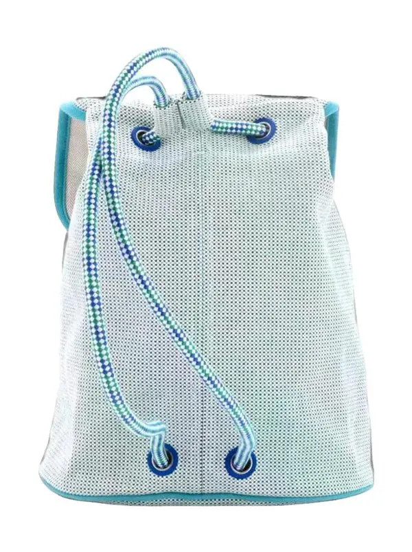 Hermès Les Cabanes Embroidered Toile Backpack - Blue