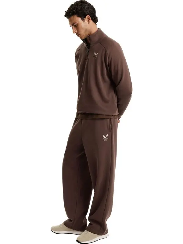 REISS Zip 1/4 Zip Sweatshirt | Castore Relaxed Quarter-zip Sweatshirt - Brown