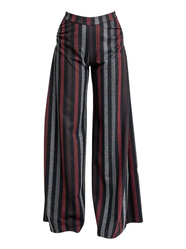 ARTISTA Black / Grey / Red Step Striped Palazzo Pants - Black/grey/red