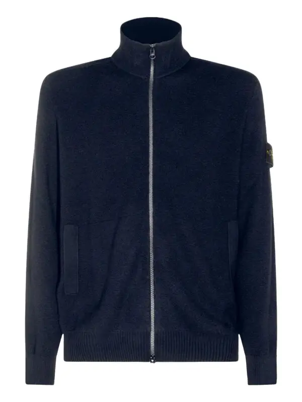 Stone Island Cardigan With Logo - Blue