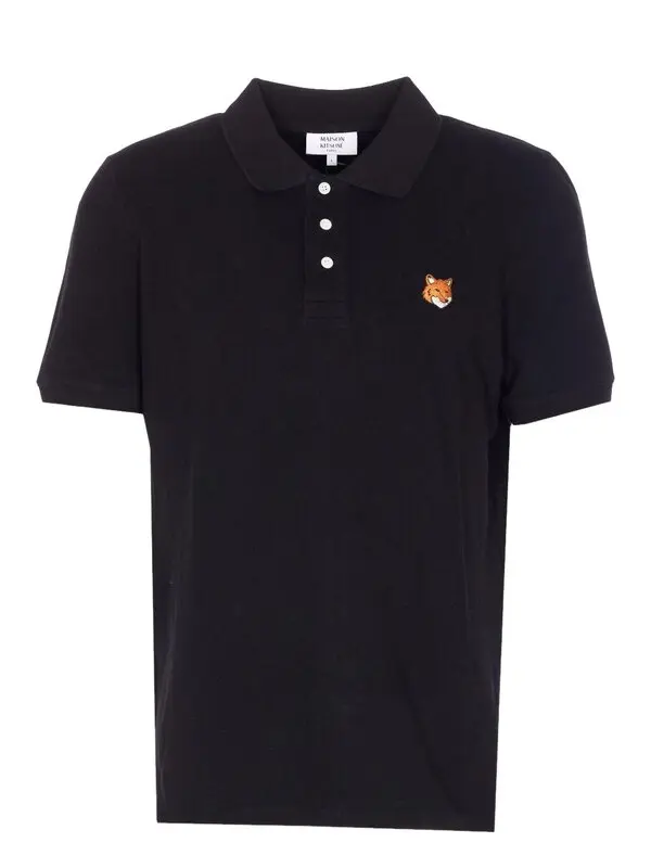 Maison Kitsuné Fox Head Cotton Polo Shirt - Black