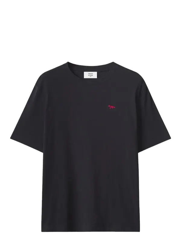 Maison Kitsuné Red Profile Fox Cotton T-shirt - Black