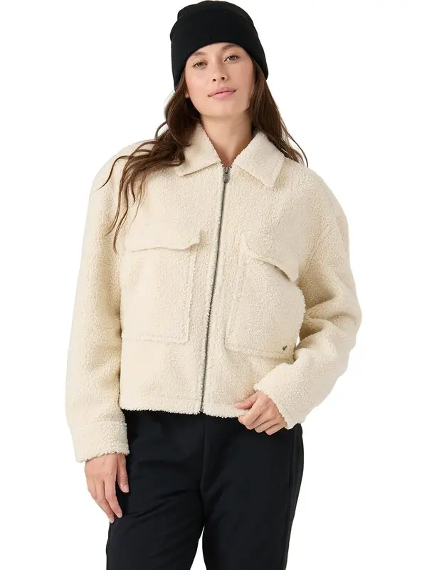 Roxy Amelia Cropped Boucle Jacket - Fog