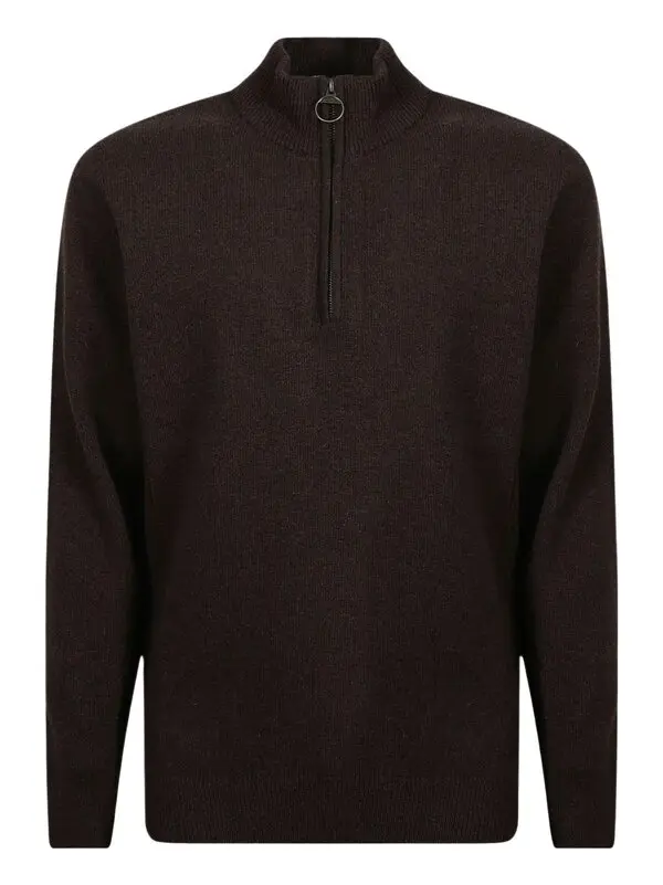 Barbour Elbow-patch Quarter-zip Sweater - Black