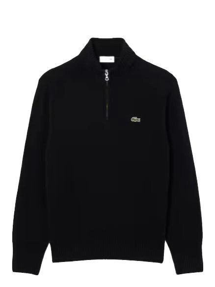 Lacoste Zipped High Neck Jumper - Black