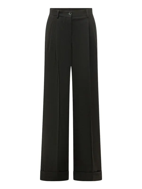 Dolce & Gabbana Dolce Gabbana Straight Leg Pleated Pants - Black