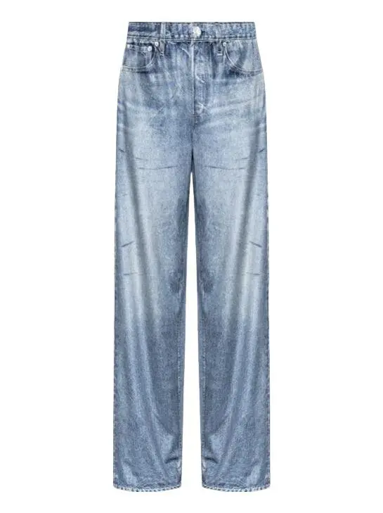 Rag & Bone Rag Bone Velvet Wide-leg Jeans - Blue