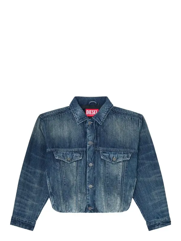 DIESEL® Elasticated Trucker Denim Jacket - Medium Blue