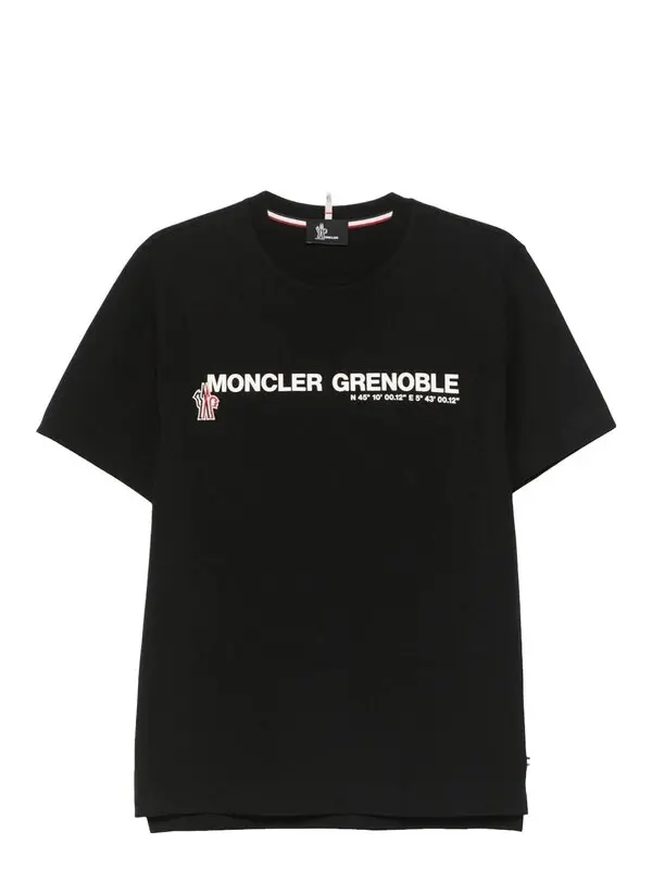 Moncler Logo Print Crewneck T-shirt - Black